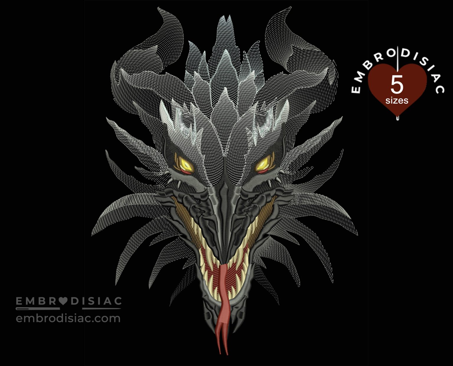 Game of Thrones Machine Embroidery Design. Dragon head - symbol of ...