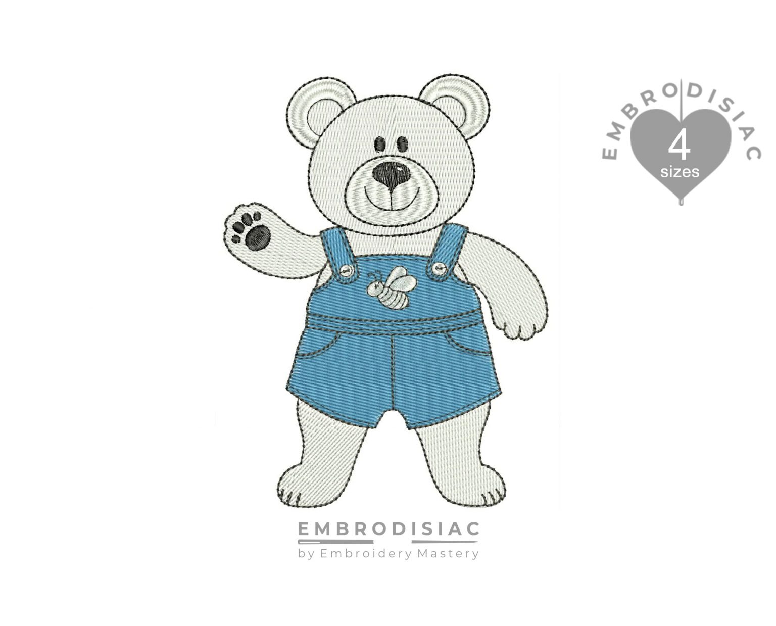Baby bear machine embroidery design for baby bibs and baby shower ...
