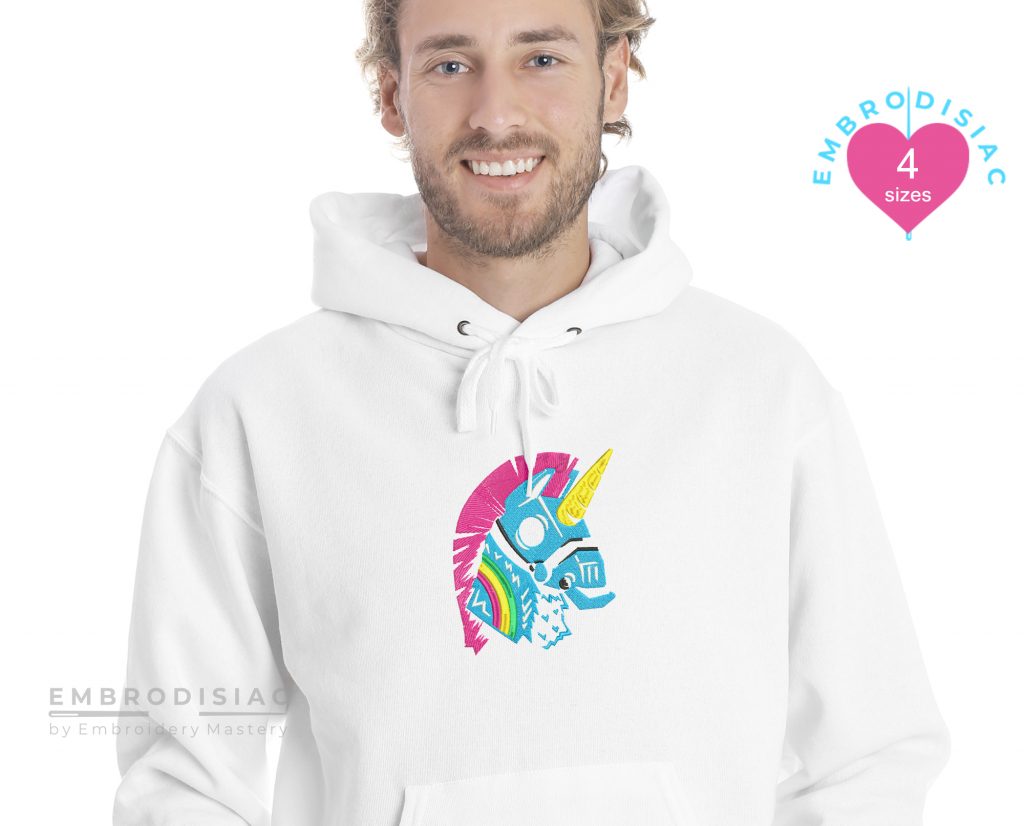 Fortnite Unicorn machine embroidery design. 4 sizes - Embrodisiac