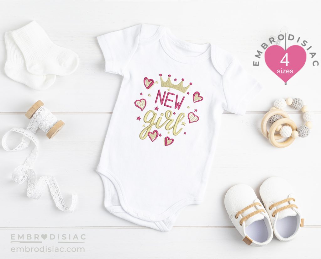 New Girl lettering embroidery design. Machine embroidery pattern ...