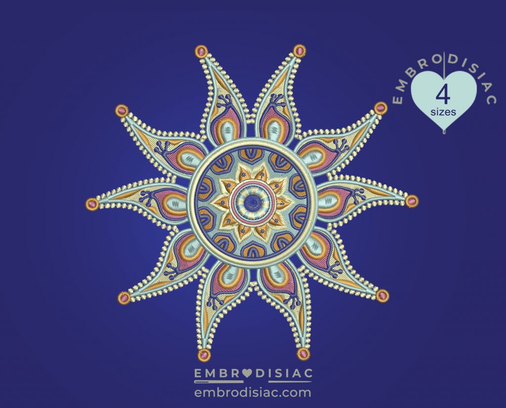 The Sun machine embroidery design. African machine embroidery. African ...