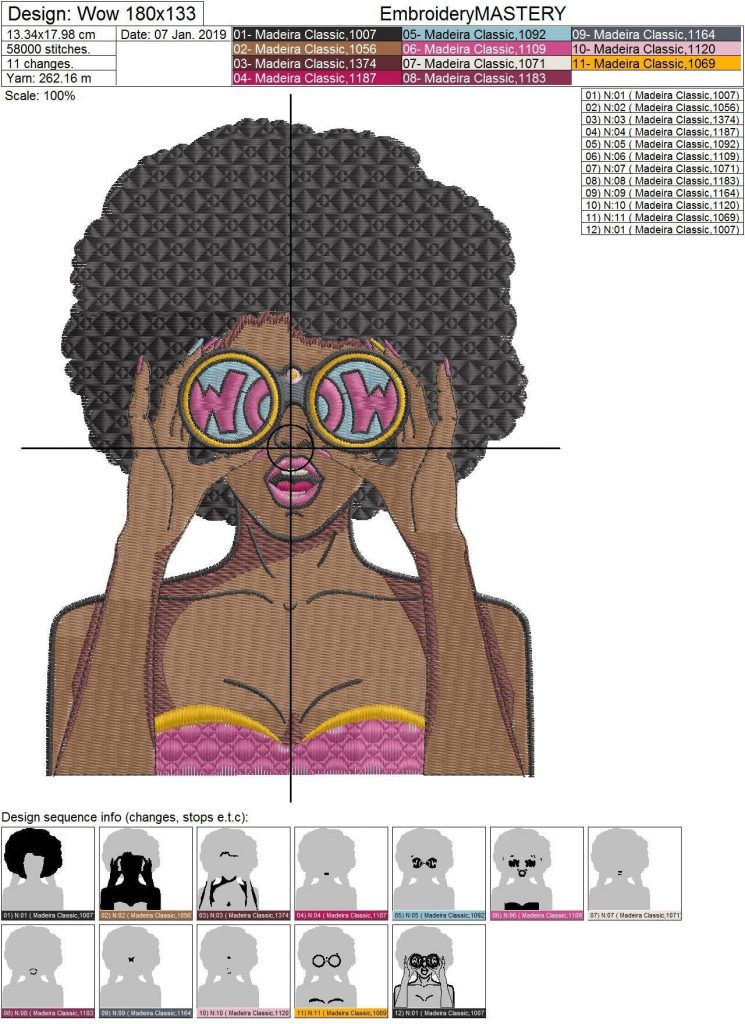 African woman machine Embroidery. 4 sizes. Instant download - Embrodisiac