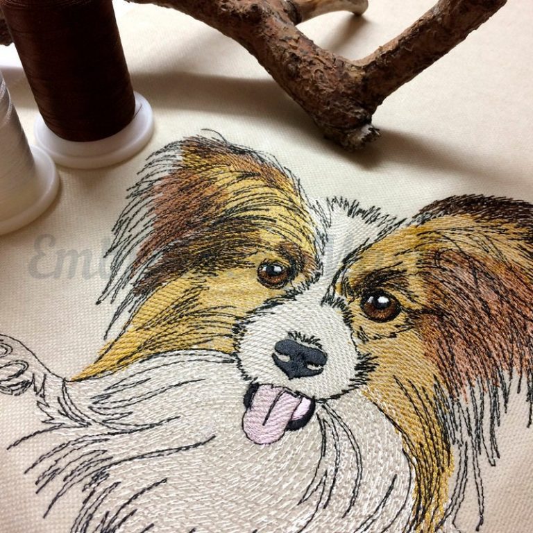 PAPILLON DOG machine embroidery design. 3 sizes. Instant download ...