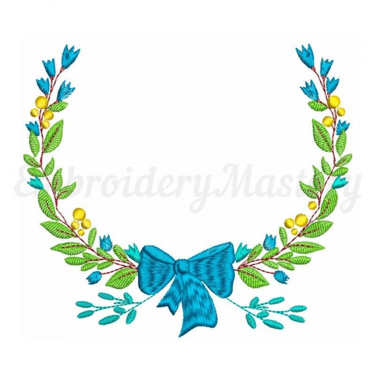 Floral Wreath Embroidery Designs. Instant Download. 3 sizes - Embrodisiac