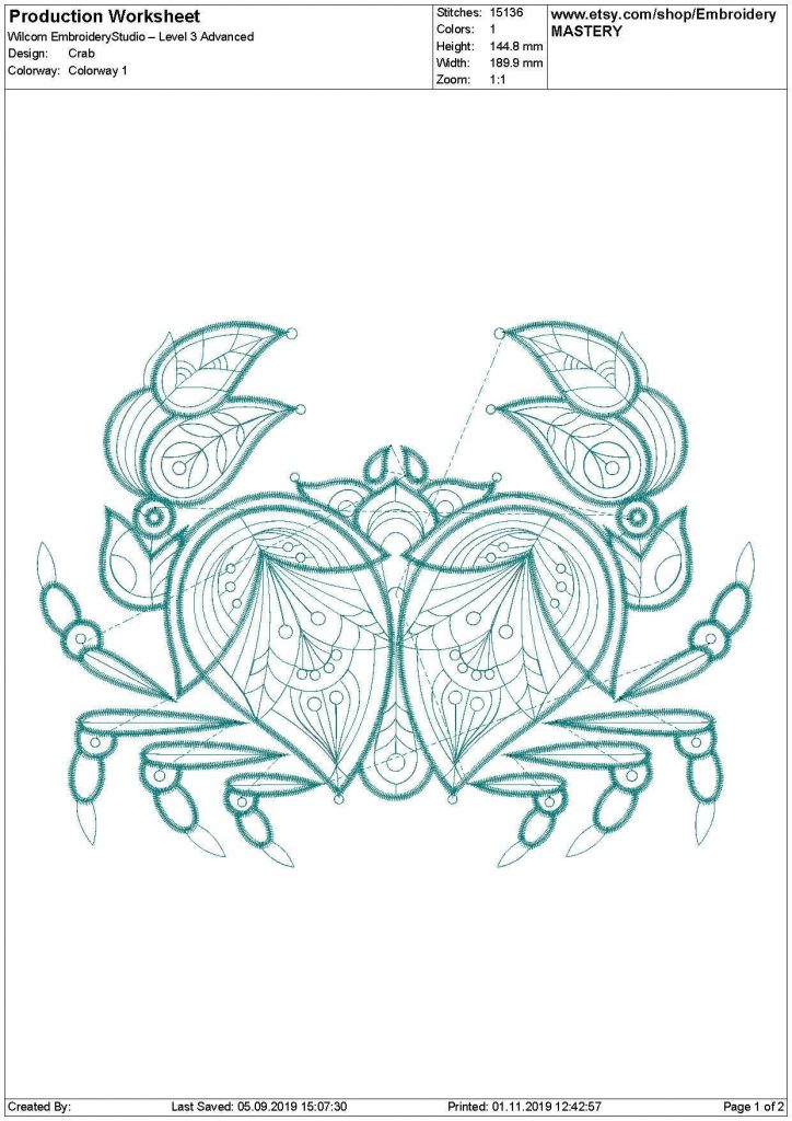 Ocean crab digitized embroidery design. Embroidery pattern. 6 sizes ...