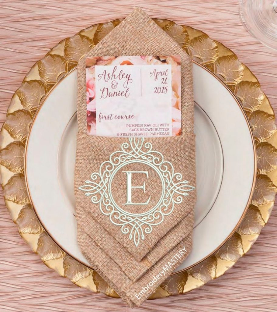 Blank Monogram Frame Machine Embroidery Design. Classic Ornament ...