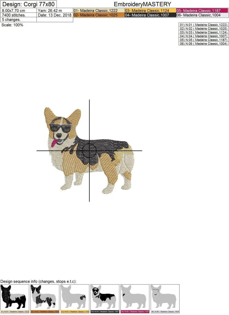 CORGI DOG mini embroidery design. Animal embroidery. Dog embroidery ...