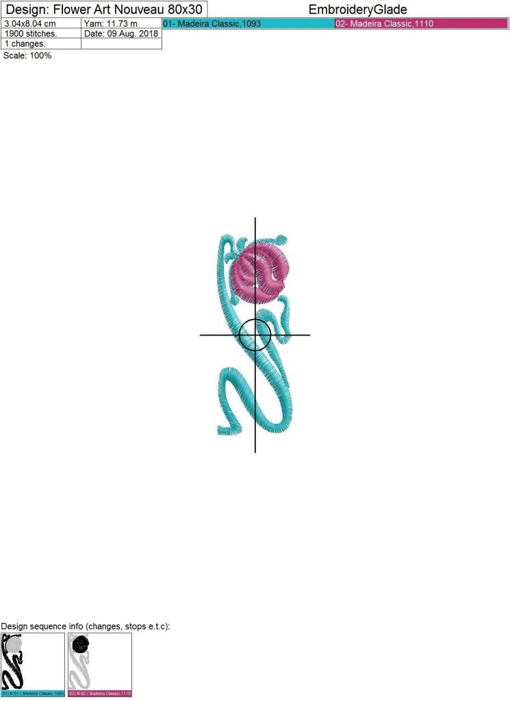 Floral pattern machine embroidery design. Modern embroidery. 4 sizes ...