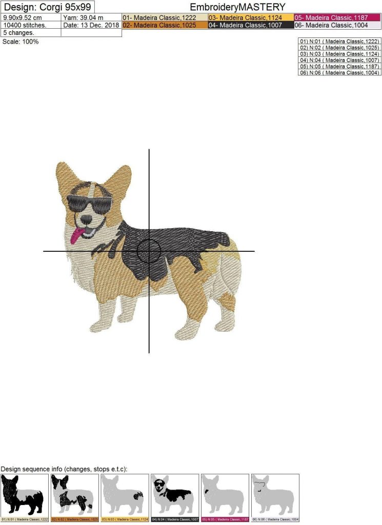 CORGI DOG mini embroidery design. Animal embroidery. Dog embroidery ...