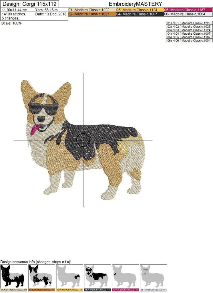 CORGI DOG mini embroidery design. Animal embroidery. Dog embroidery ...