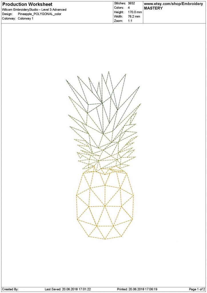 PINEAPPLE Machine Embroidery Design. Digitized embroidery. Fruit Summer ...