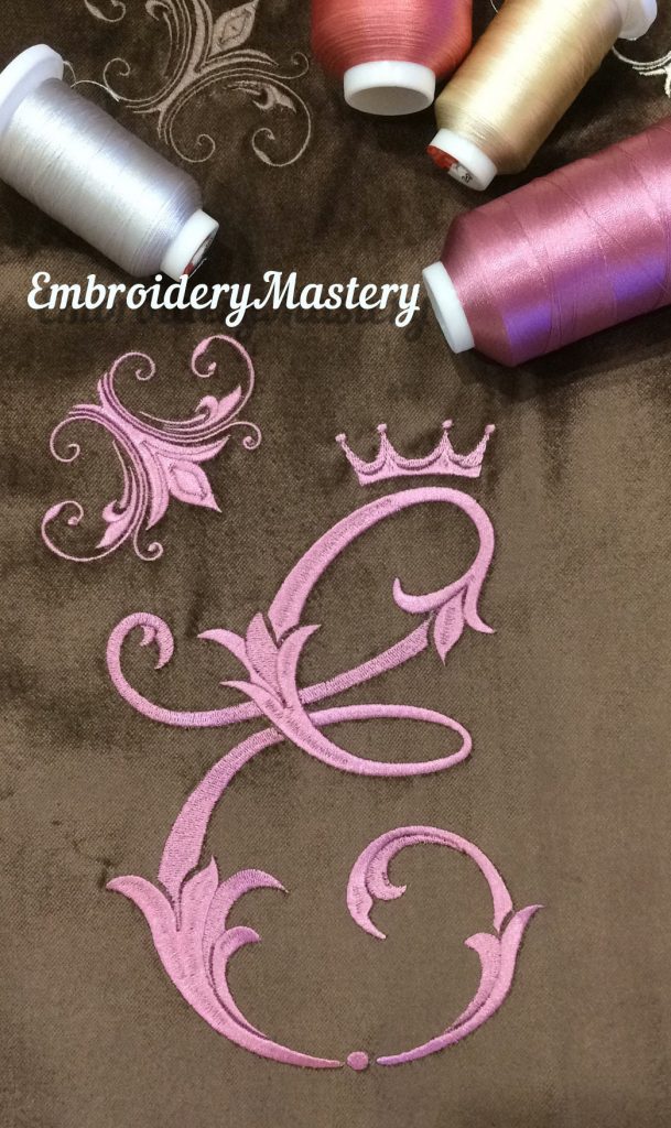 Queen letter E embroidery design. Font embroidery. Monogram Embroidery ...