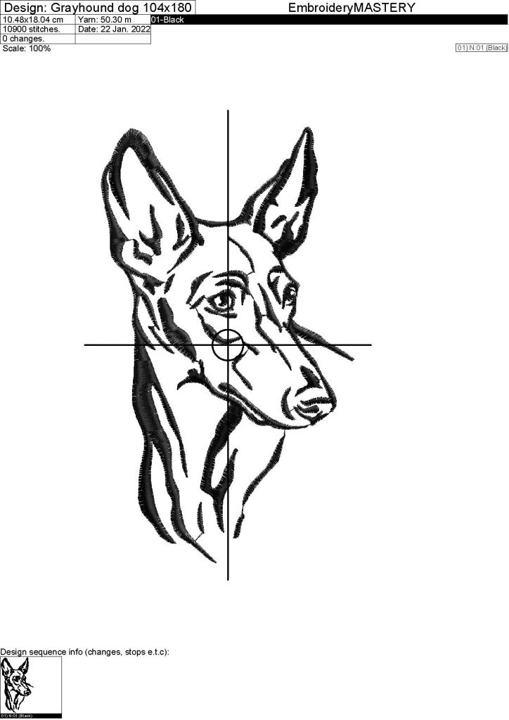 Greyhound Dog embroidery design. 6 sizes. Instant download - Embrodisiac