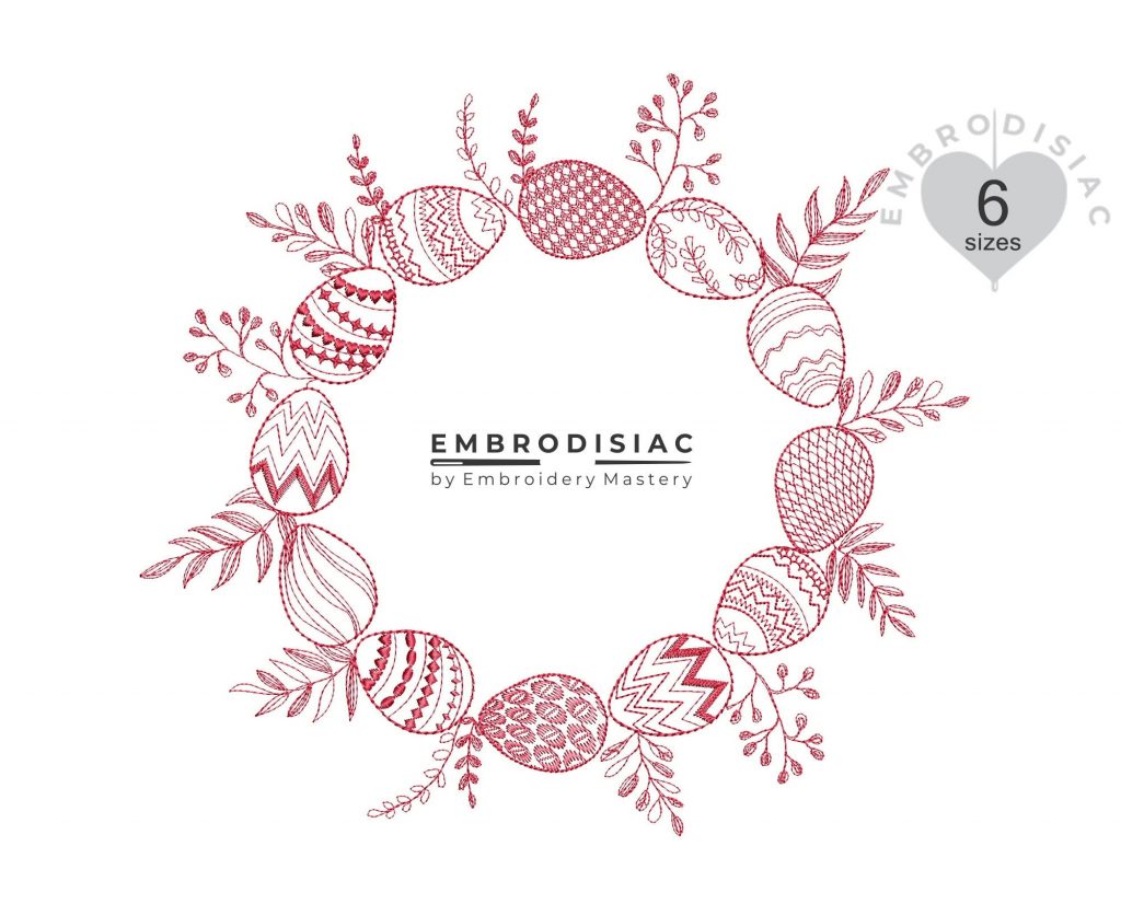Easter Wreath machine embroidery design. 6 sizes. Instant download ...